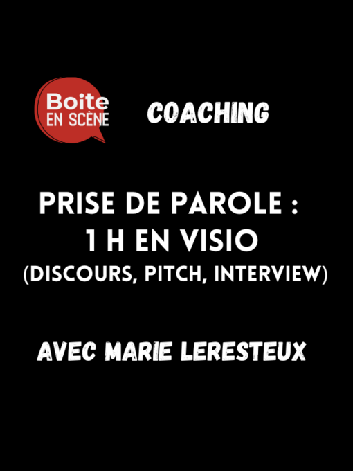 Offre Prise de parole : Coaching 1 h en visio (Discours, Pitch ...